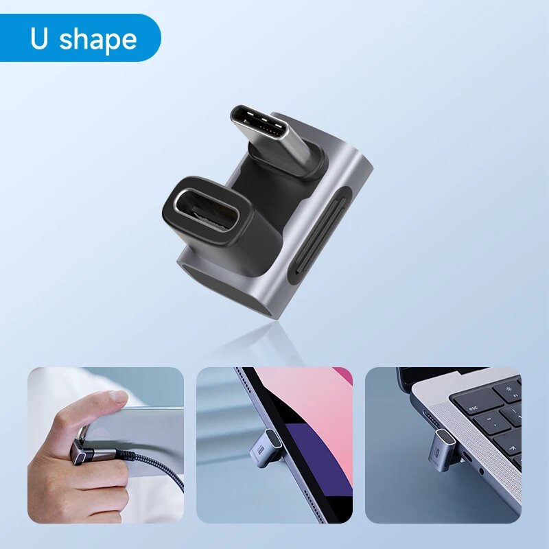 Адаптер Hagibis USB-C-C 240 Вт, 40 Гбит/с, 8K 60 Гц, 90-градусный Конвертер USB4 Для U shape