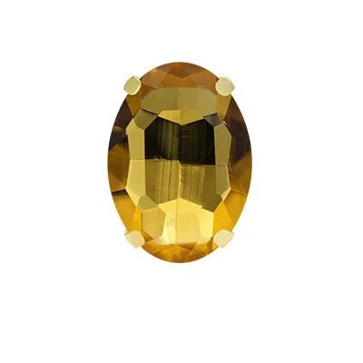 Стеклянные стразы овальные Topaz с золотым когтем