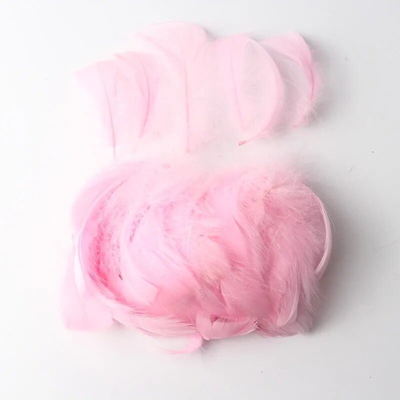 Натуральные плавающие перья для рукоделия Розовый, pink 100pcs