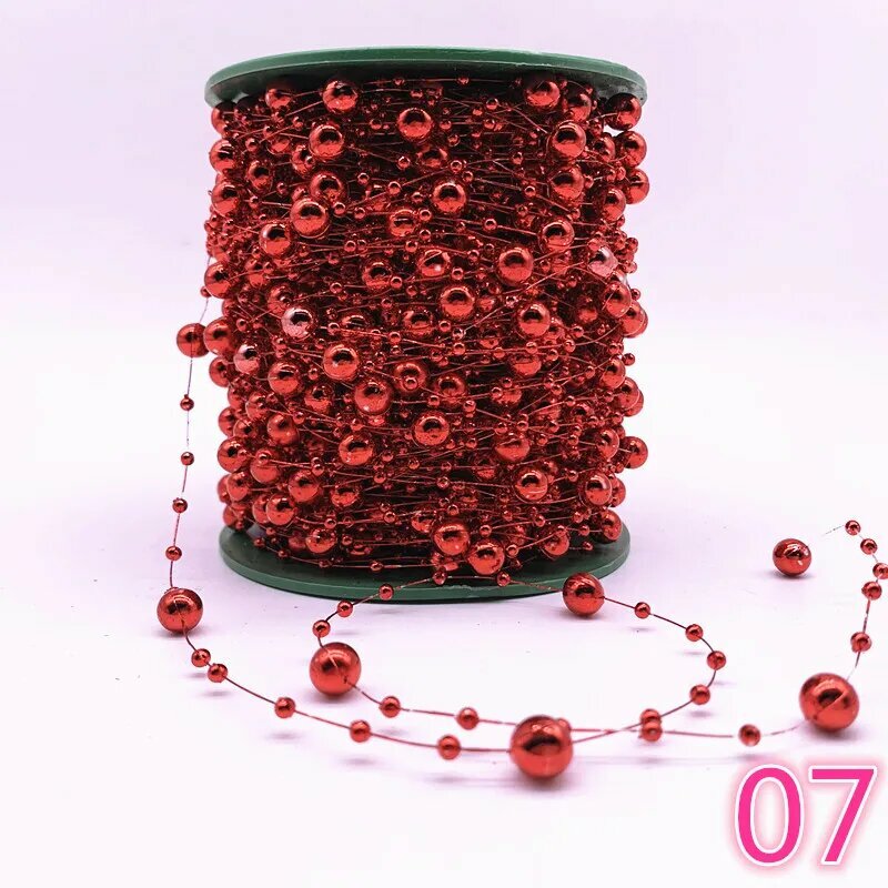 Гирлянда из искусственного жемчуга, Бордовый, 5 ярдов, 07