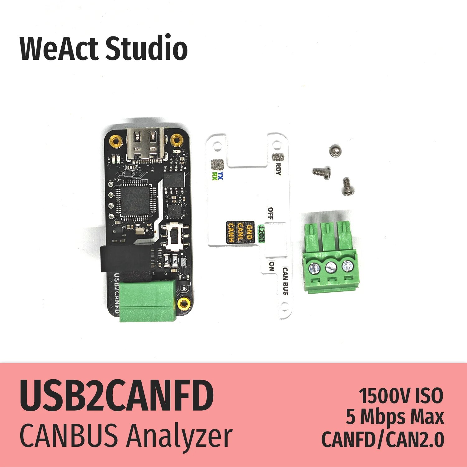 WeAct USB2CANFD CANBUS Analyzer 1500V ISO 5 Mbps — фото 1