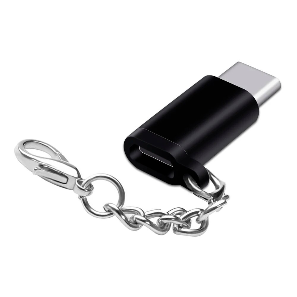 Переходник USB-C "папа" на Micro USB "мама" черный