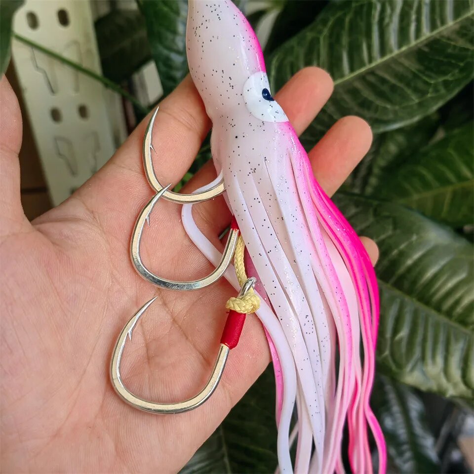 SWOLFY Крючок для джиггинга мягкая приманка осьминог Розовый, 7-0, JY028 1PC 04