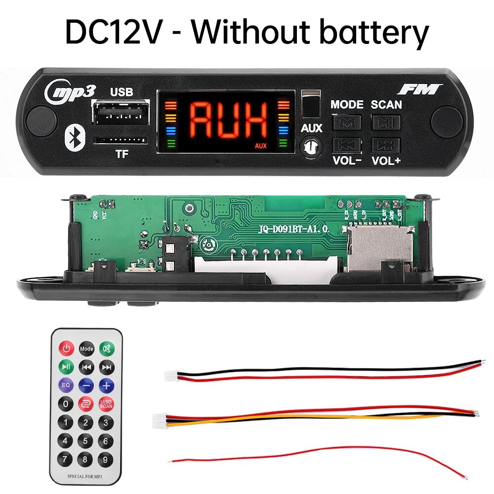 Плата декодирования MP3 с цветным экраном BT5.0, устройство для чтения карт с поддержкой функции BT, аудио, mp3-плеер, USB, TF, FM-радио, модуль, 5 В/12 В