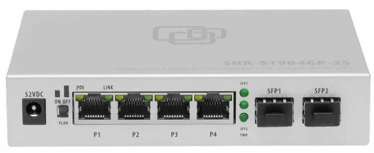 Коммутатор SNR SNR-S1904GP-2S неуправляемый