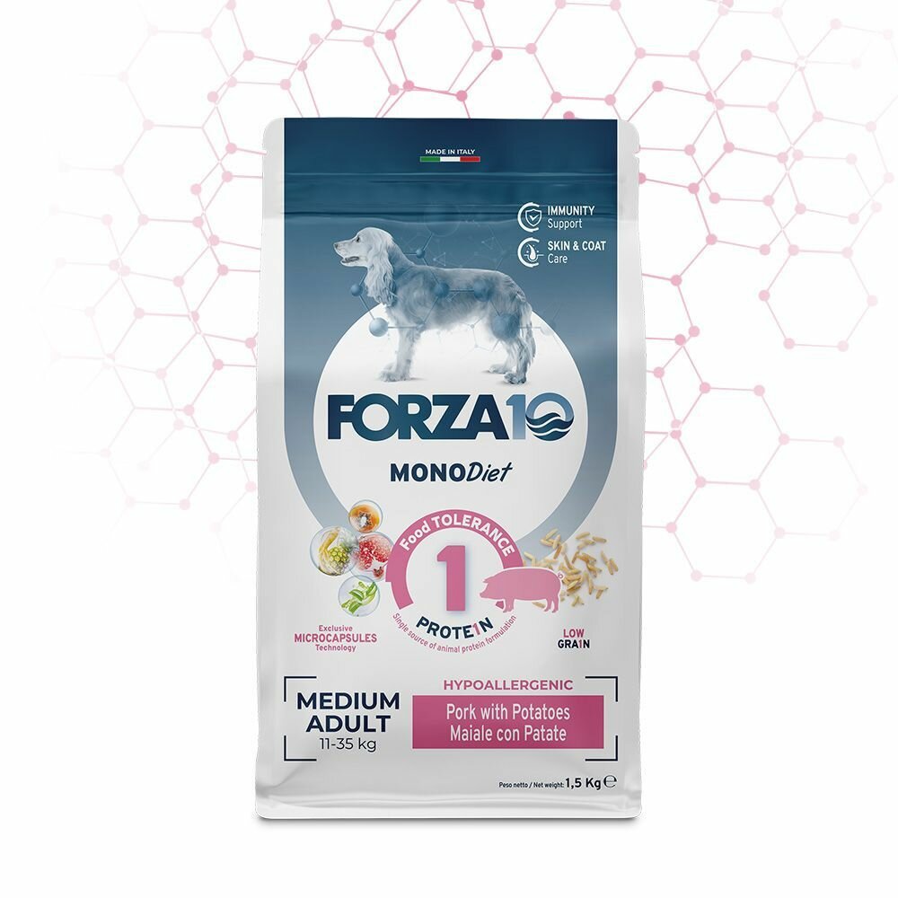 Корм сухой для собак FORZA10 Diet Pork Medium со свининой, гипоаллергенный, для средних пород, 12 кг