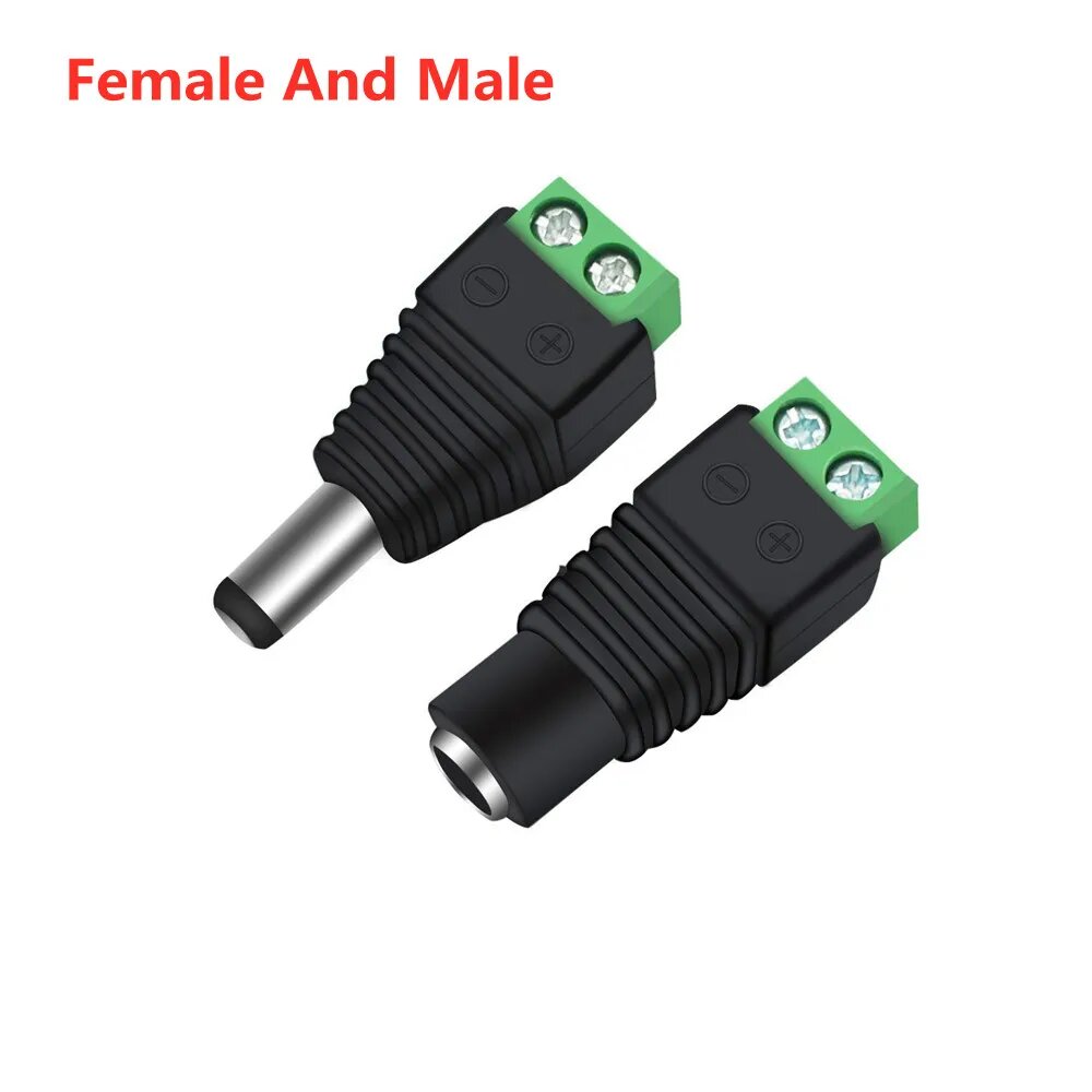 Разъемы питания ASMTLED DC Connector 2.1X5.5 мм 100 пар 5 Pcs, Female and Male