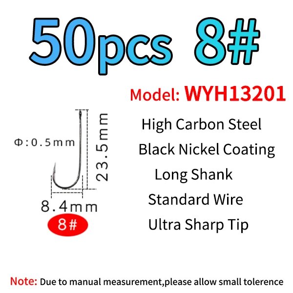 Крючки Elllv Абердин 50 шт 8#-4/0 50pcs size 8