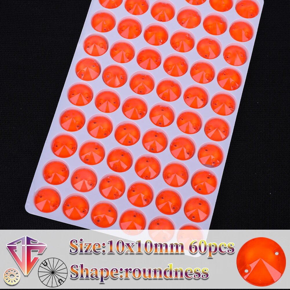 Неоновые стеклянные бусины VC Оранжевый, Hyacinth10x10mm60pcs