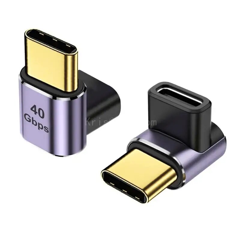 Адаптер USB C «папа-мама» Прямоугольный 90° PD 100 Вт 40 Гбит/с 8K Адаптер типа C — фото 1