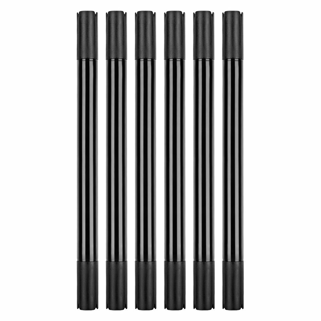 1 комплект из 6 черных двуглавых тканевых кистей для граффити