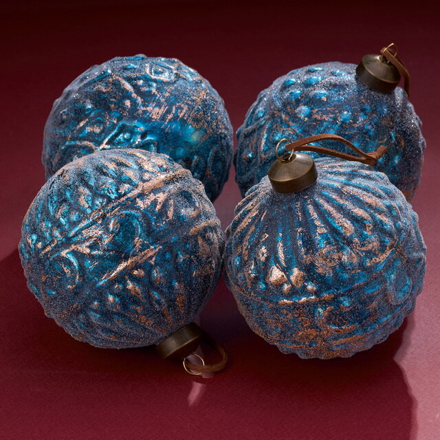 Елочные шары Фратта Тодина 10 см, 4 шт, стекло, Winter Deco, 4060346-набор