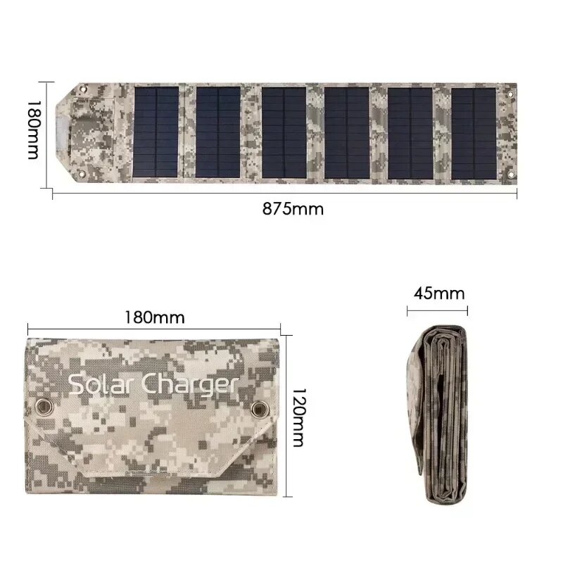 Складная солнечная панель 100Вт/80Вт/60Вт, USB зарядное устройство 100W-Camouflage