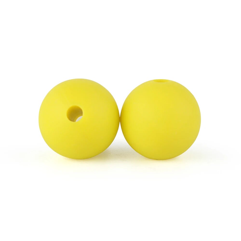 Силиконовые бусины 15 мм, Lemon, светло-желтый