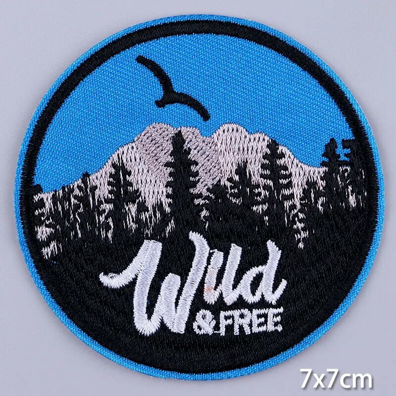 Нашивка с горными волнами Pulaqi Синий, PE5240CT