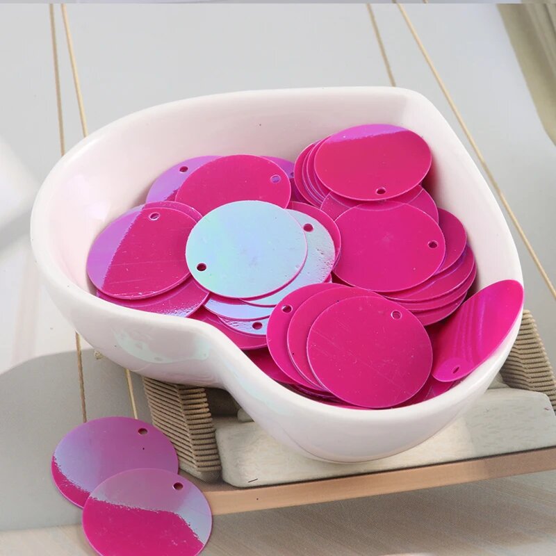 Розовые круглые блестки 15 мм, 120 шт, AB Rose