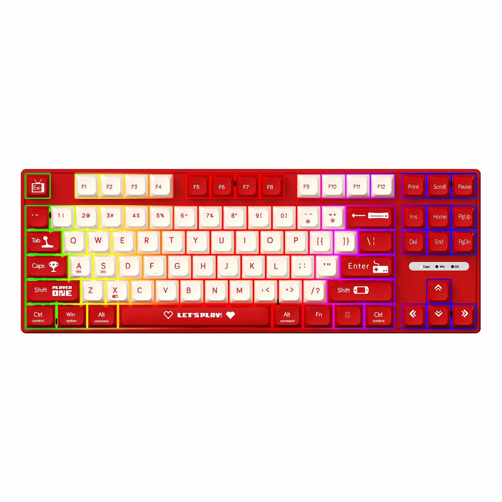 Механическая клавиатура Ajazz AK870MC Red Switch, красная