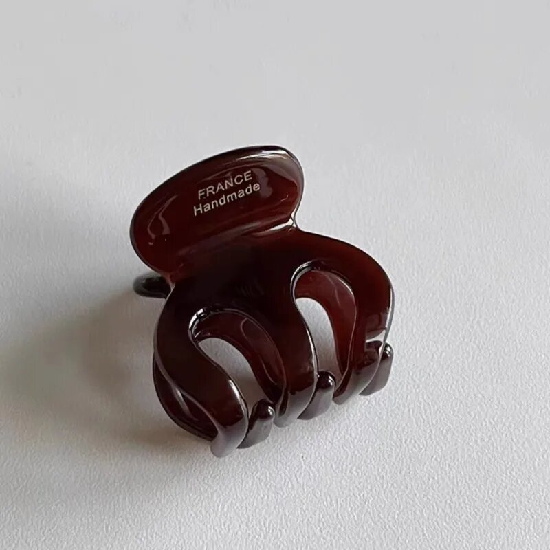 Бордовая заколка для волос краб, Франция Handmade