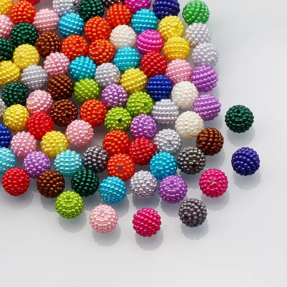 Бусины круглые акриловые, 50 шт, Mixed color