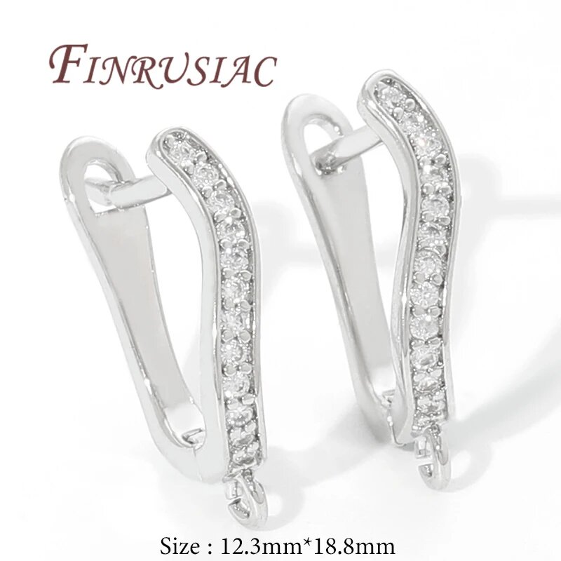 FINRUSIAC Застежки для сережек, Родий, 1 пара