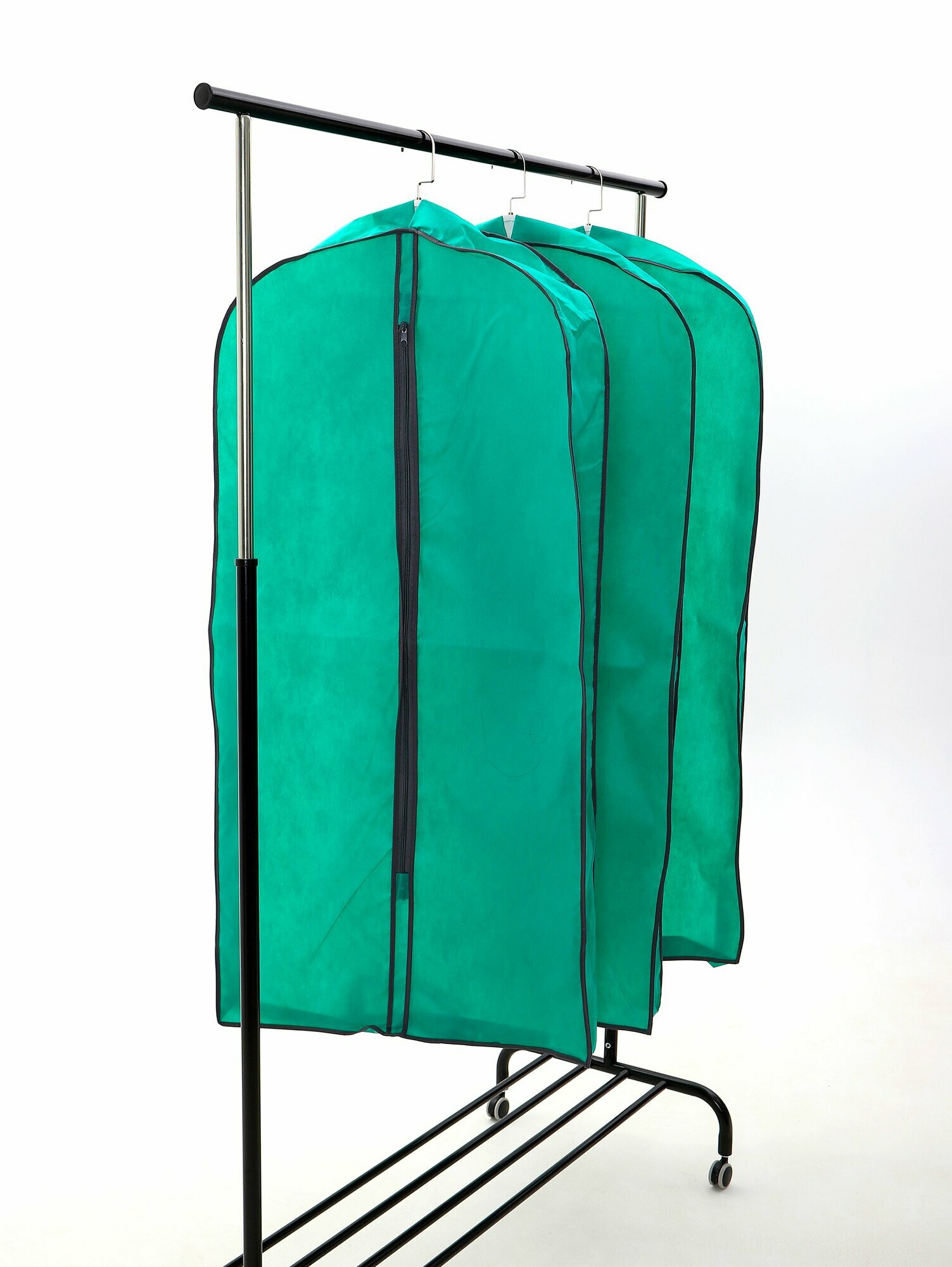 Чехол для одежды 120*60*10 см на молнии спанбонд набор 3 штуки