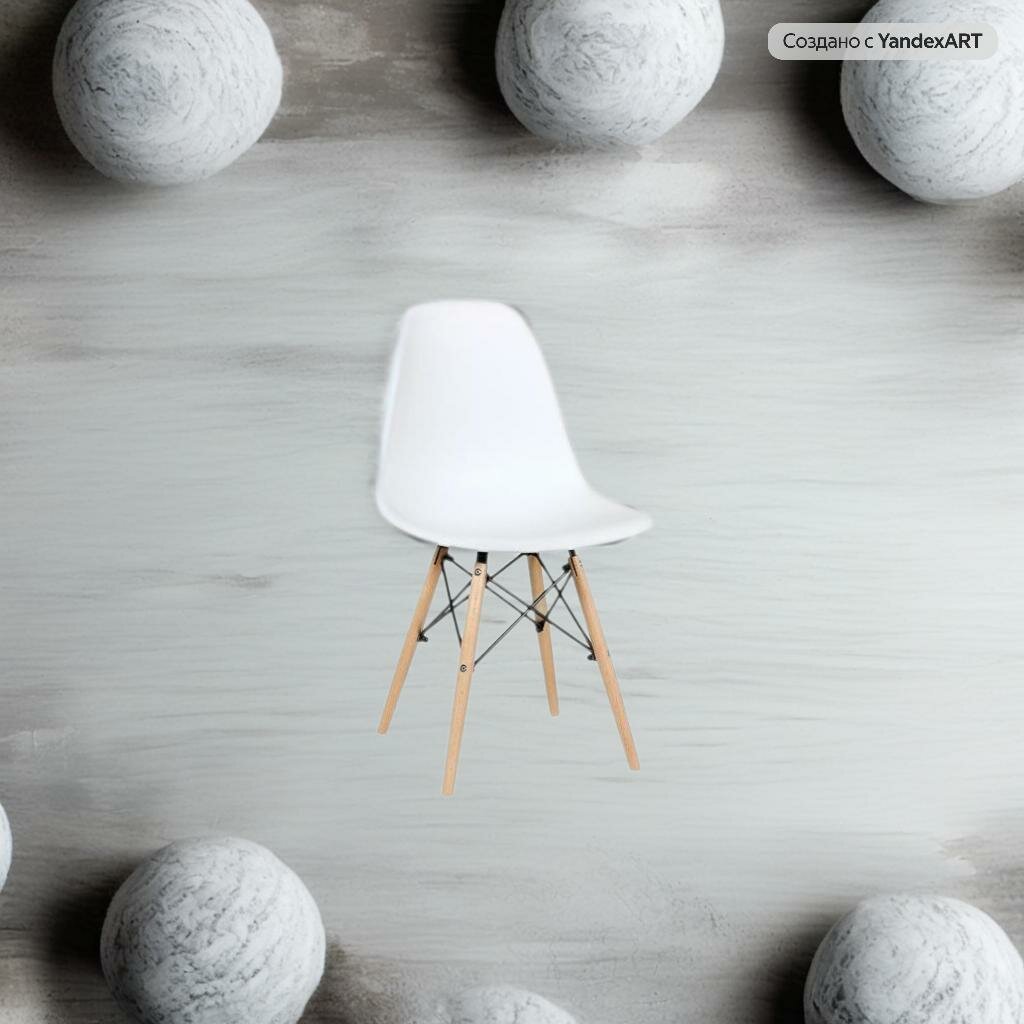 Стул Эколайн Ecoline белый, пластиковый, дизайнерский, офисный, металл, до 95кг, ножки