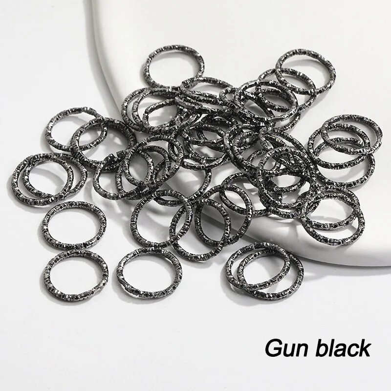 Звенья металлические 20mm gun black 50шт