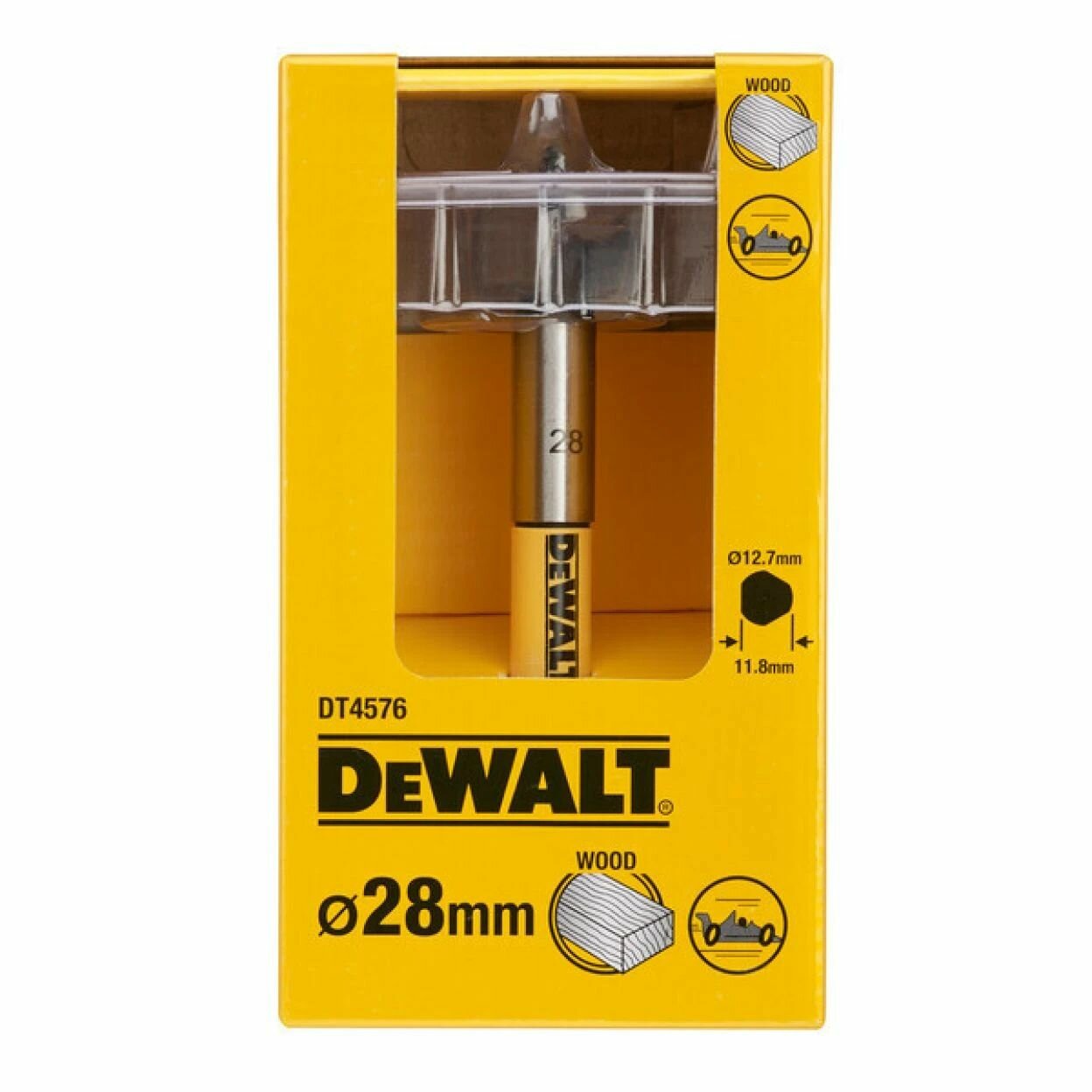 Сверло по дереву Форстнера DEWALT DT4576, 28x87x122 мм, 1 шт. (DT4576-QZ)