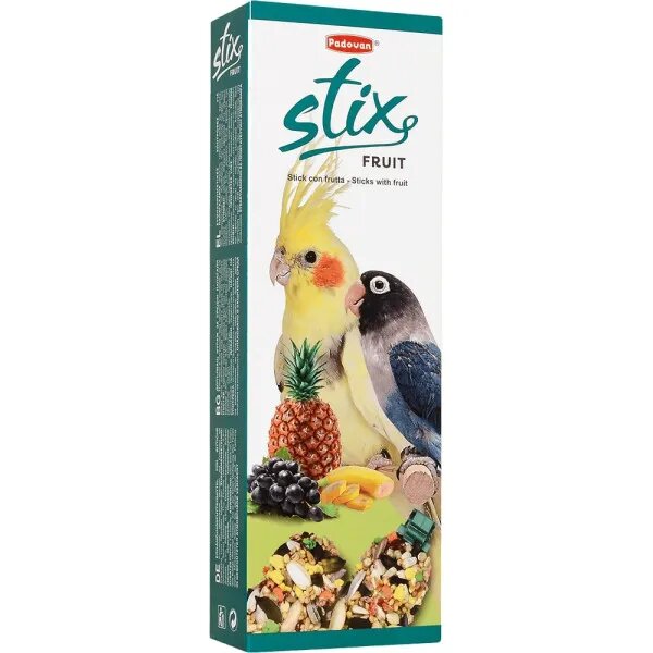 Padovan Stix fruit parrocchetti палочки с фруктами для средних попугаев 100 г