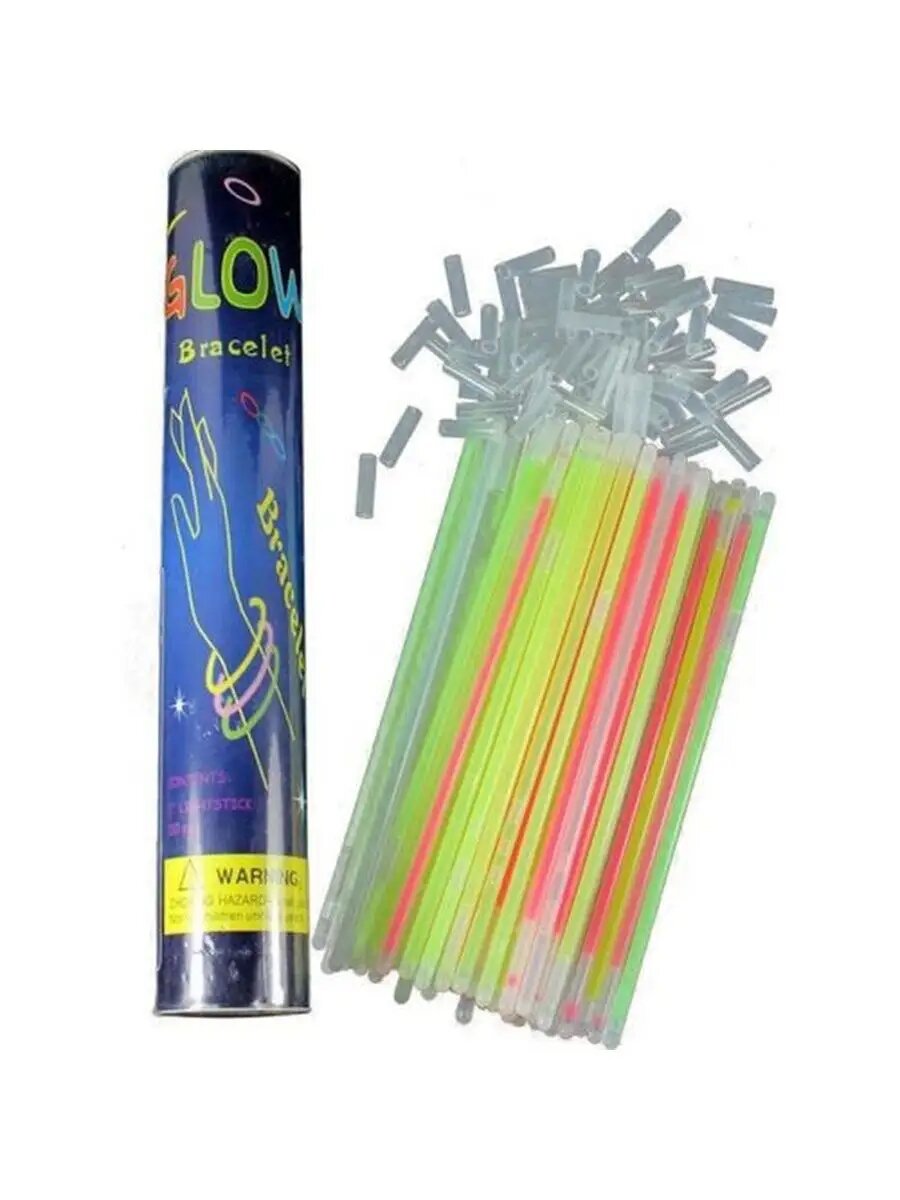 Набор браслетов СмеХторг "Неоновые палочки", свечение до 8 часов, 50 шт.