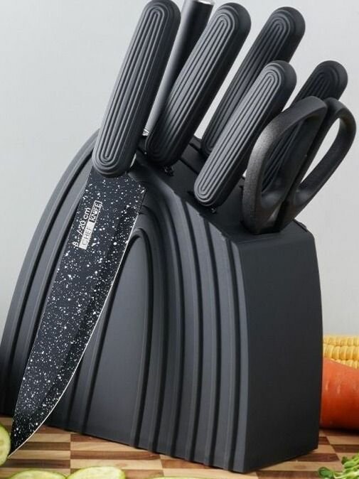 Набор кухонных ножей из 9 предметов, включая нож шеф-повара`