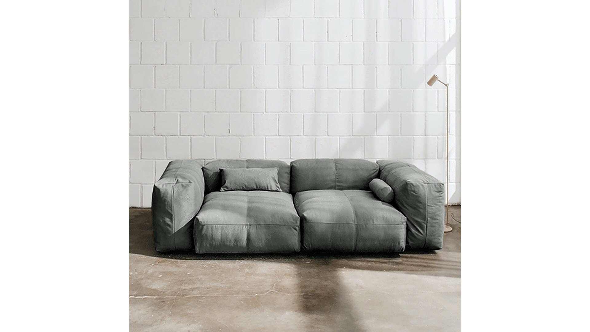 Диван Фиджи двухсекционный (малый) Velutto 52 FM 231x116x62 см, серый Велютто, нераскладной Дом мебели для вас