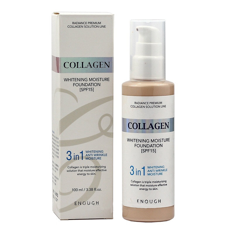 Тональный крем с коллагеном 3 в 1 для сияния кожи Enough Collagen Whitening Moisture Foundation SPF 15 №21 100 ml