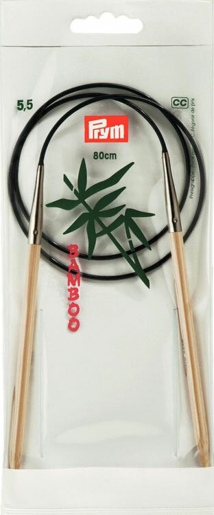 Спицы круговые "Bamboo" с гибкой фиолетовой леской 5,5мм/80см, Prym, 221509
