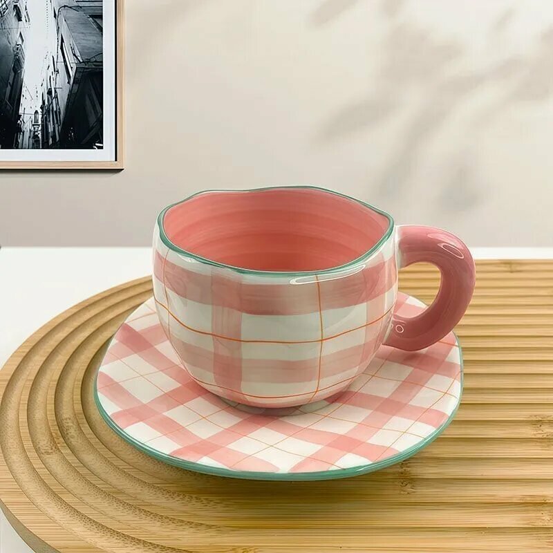 Чайная пара, Чайная пара,2, Орнамент, Керамика, Белый, розовый, Белый, розовый,5k1895921165 YZ