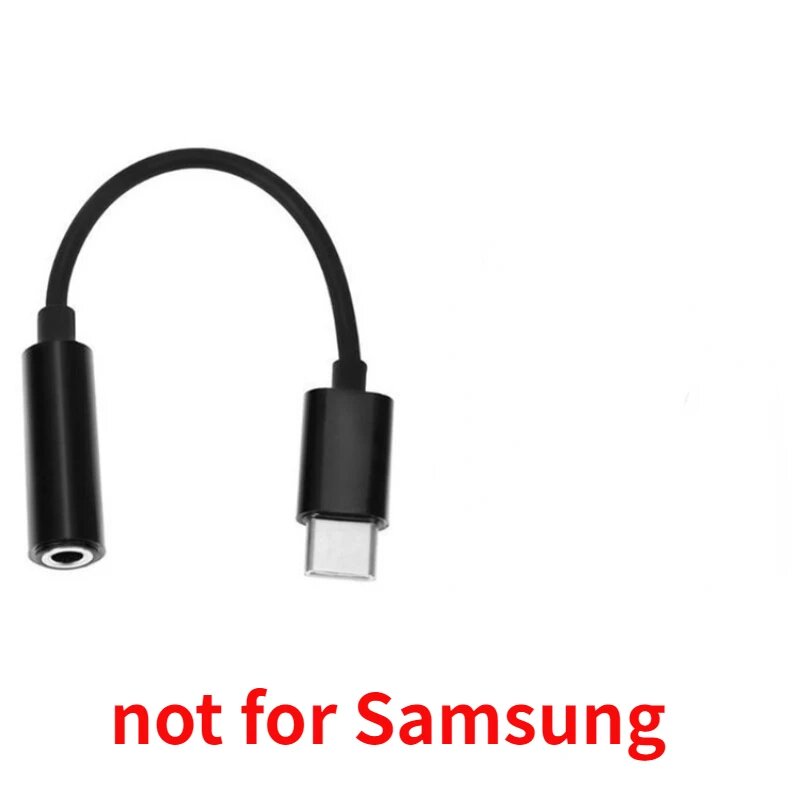 Адаптер для наушников типа C на разъем 3,5 мм, аудиоразъем AUX, конвертер для HUAWEI P40 XIAOMI OnePlus black