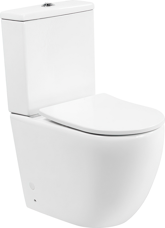Унитаз-компакт напольный BelBagno Amanda BB051CPR BB2031SC с микролифтом, безободковый, глянцевый белый