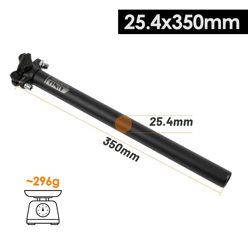 UNO Подседельный штырь для шоссейного велосипеда 27,2/30,9/31,6 мм черный/серебристый Черный, 25.4x350mm Black