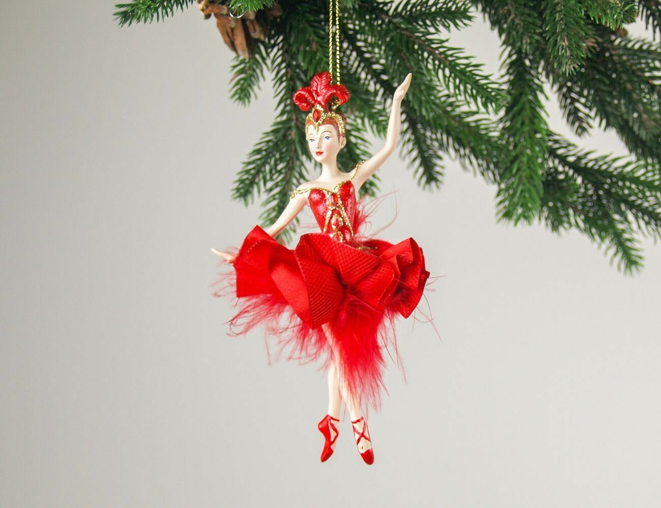 Ёлочная игрушка балерина жар-птица, полистоун, 17 см, Kurts Adler E0315-Adler