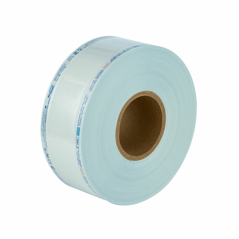 Рулон комбинированный плоский 75 мм х 200 м EUROTYPE, для паровой/газовой стерилизации