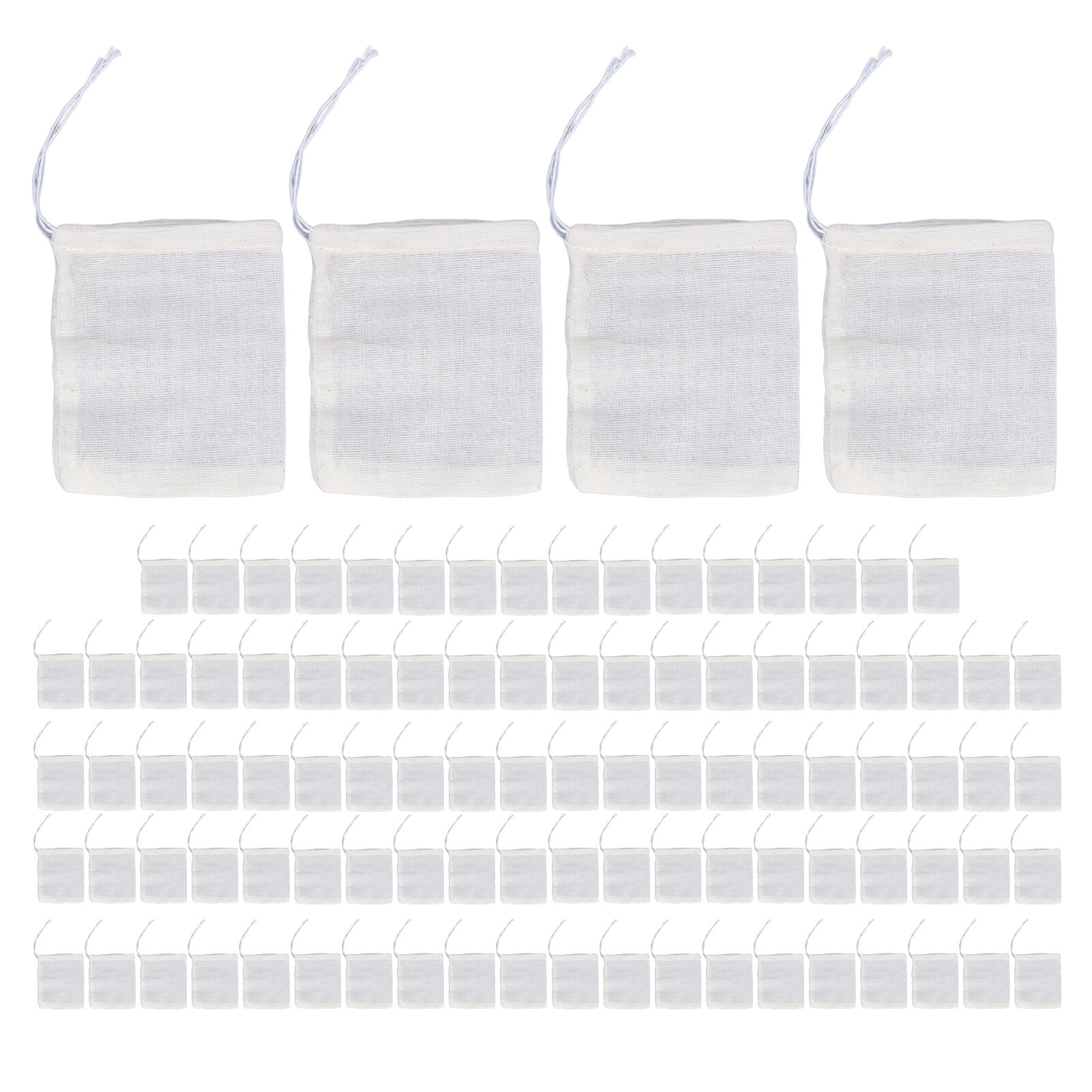 100 шт -шнурки хлопковые пакеты 8CMX10см многоразовый фильтр -остатки