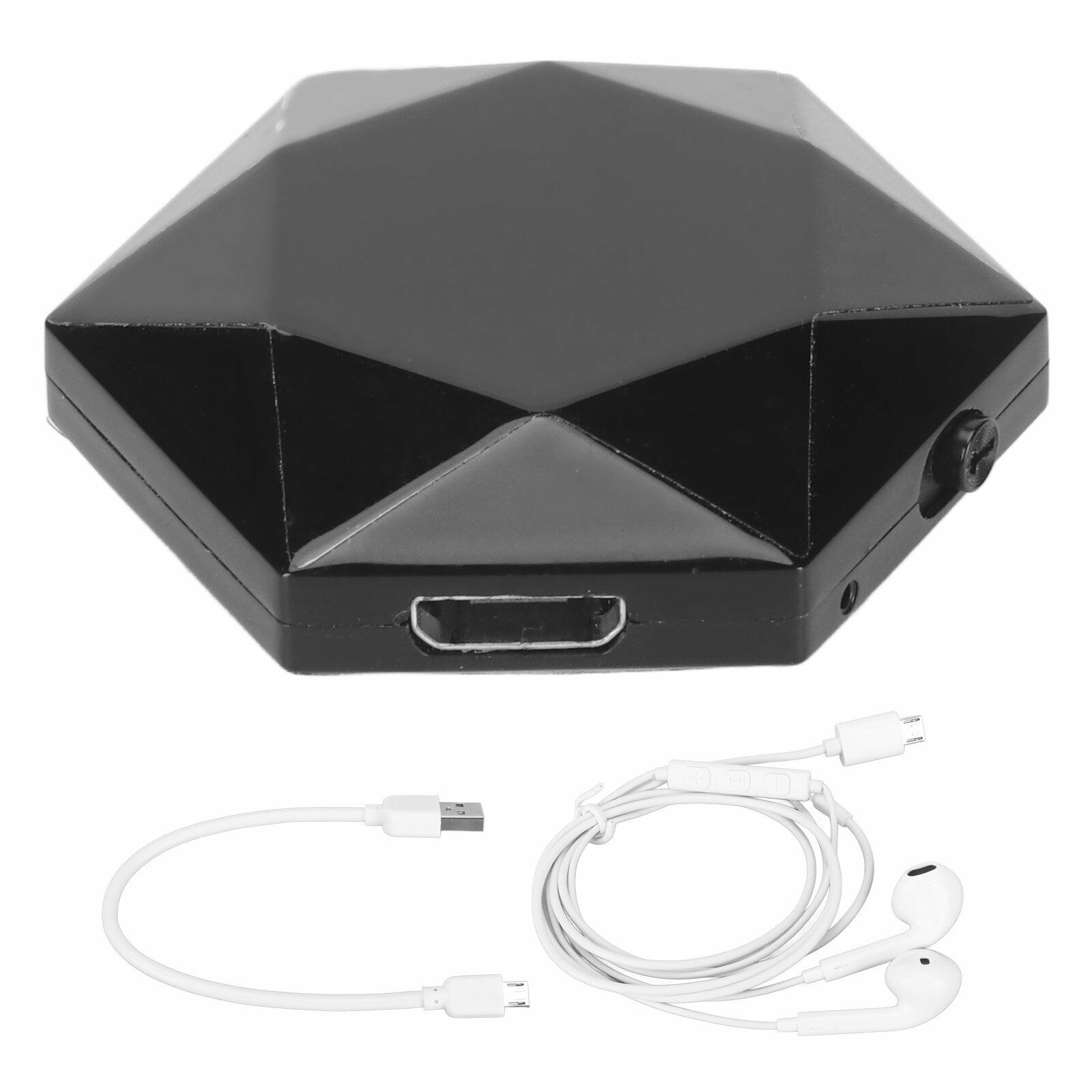 Минидиктофон с голосовой активацией, HDшумоподавлением, MP3плеером, 16 ГБ, черный, для интервью и вс