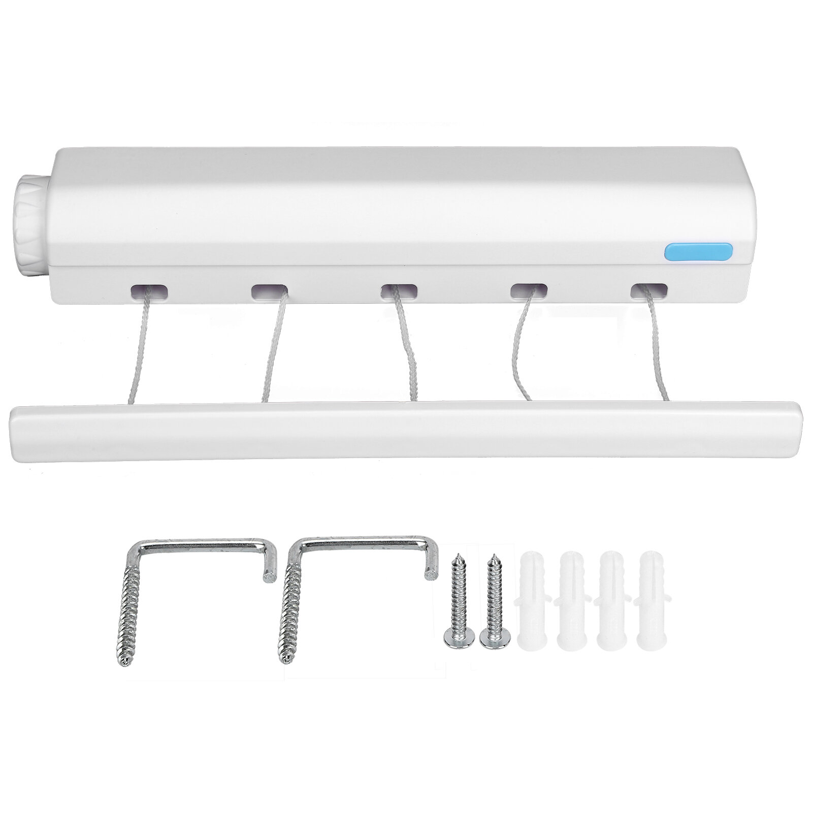 Телескопическая выдвижная веревка для белья, вешалка для сушки одежды для использования в помещении и на открытом воздухе, пять веревок