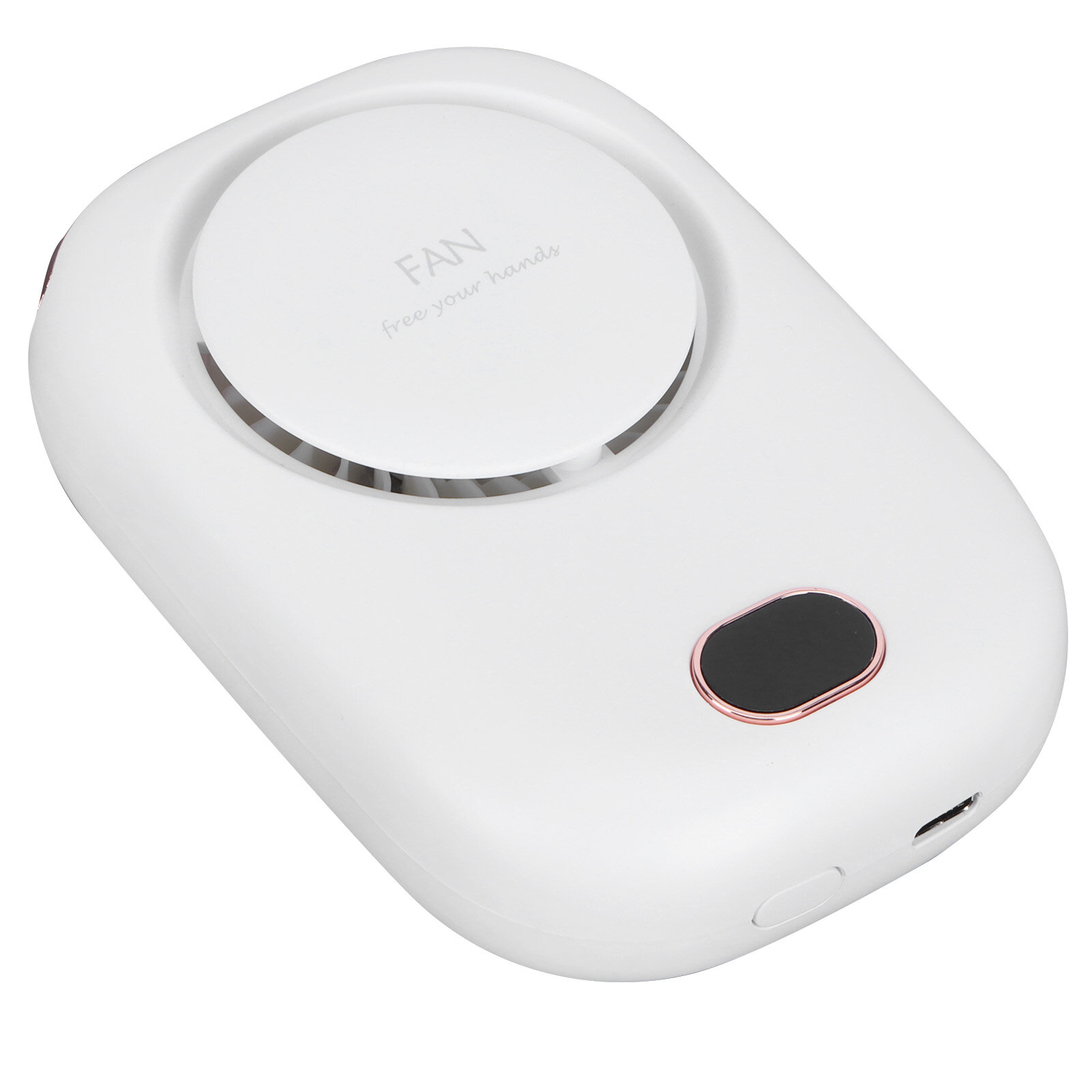 Мини-электрический вентилятор, портативный USB-зарядка, подвесной безлопастной вентилятор для шеи, для занятий спортом на открытом воздухе, путешествия, белый