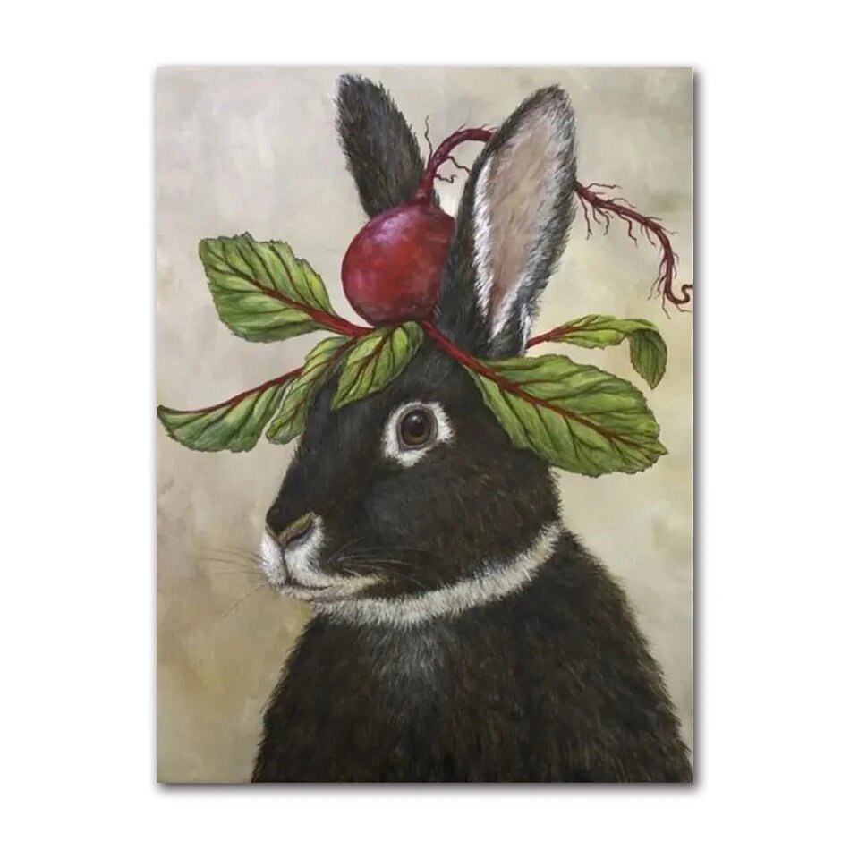 Холст с изображением кролика, птицы, утки и овцы, настенные художественные картины, постер с животными, рисунок для гостиной, украшение для дома