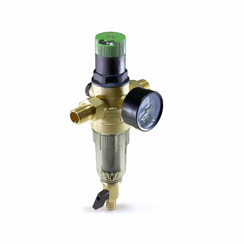 Фильтр самоочищающийся С редуктором давления И со стеклянным корпусом для холодной воды 1/2" TIM JH-1008