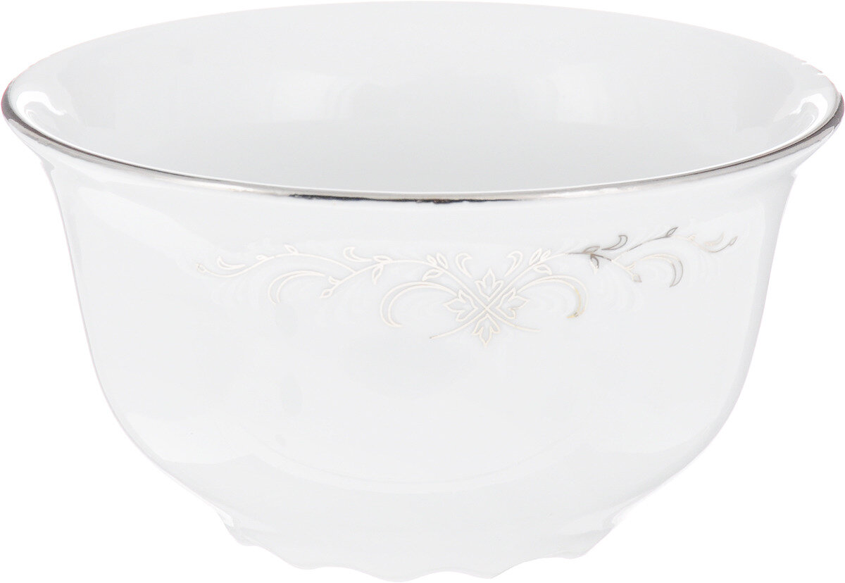 Розетка 11 см; "Constance", декор "Серый орнамент, отводка платина", 1 шт, Thun/ БТФ0777