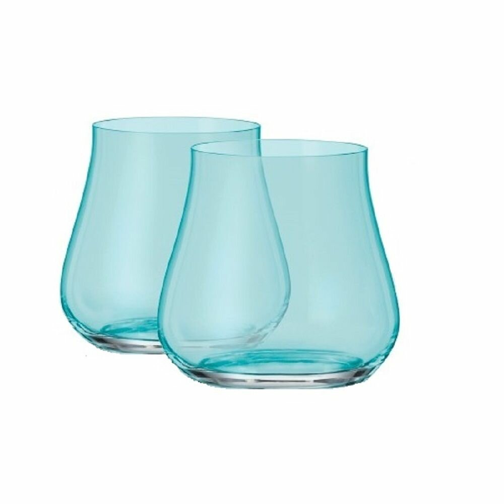 Стакан для виски "LIMOSA", декор "Бирюзовая чаша", 340 мл (набор 2 шт), Crystal Bohemia/ БСС0567
