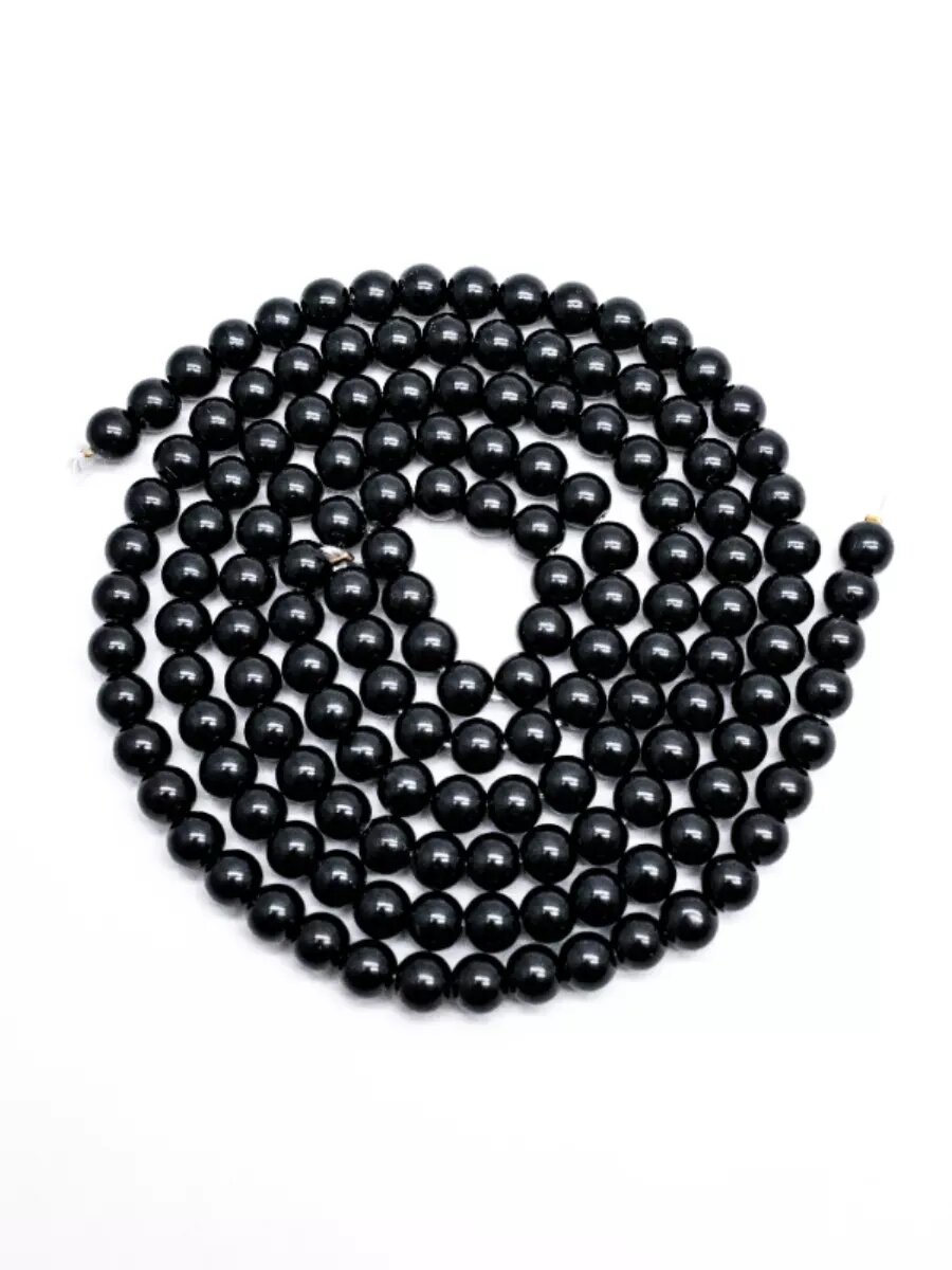 1260 Майорка черный жемчуг для украшения платья 6мм 1нить A+