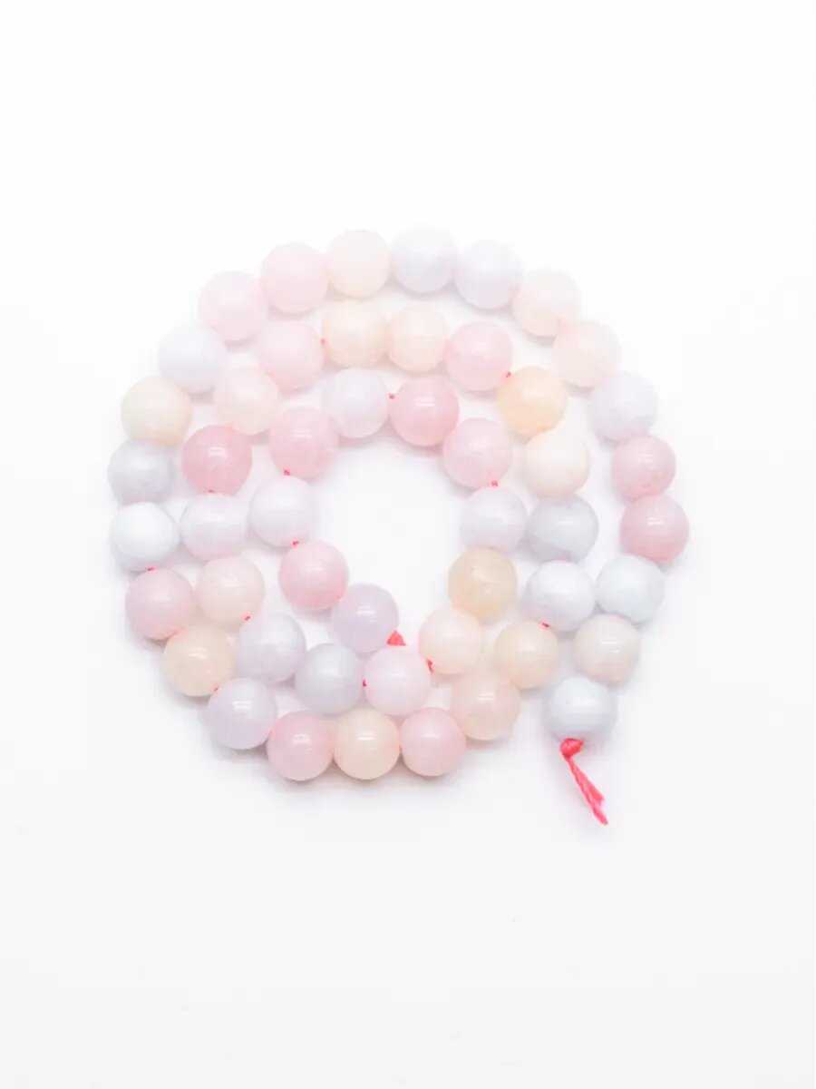 0954 Камушки природного агата розовый желтый микс 8мм 1 нить